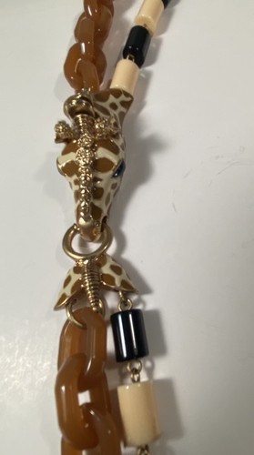 J.Crew Enamel Giraffe Clasp Necklace Acrylic Chain 31” | eBay