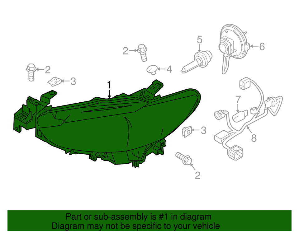 Genuine Mazda Composite Headlamp GJS1-51-041D | eBay