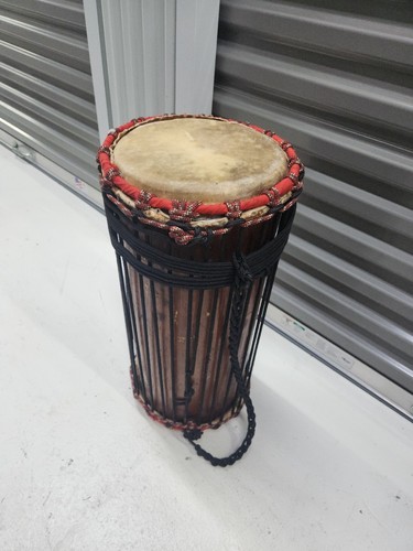 African Djun Djun (Jun Jun) Drum, 10", Carved Wood. Double Sided | eBay