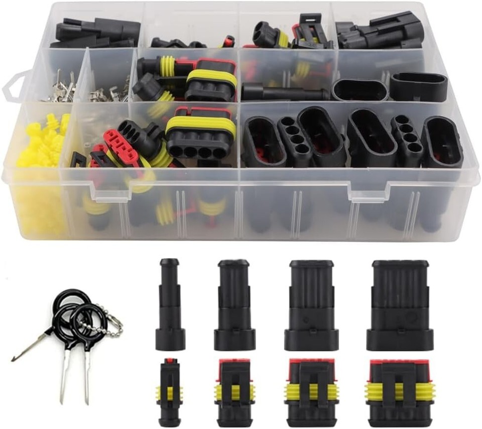 329PCS Weather Pack Connectors Kit, 23 Sets Waterproof Connector 1/2/3 ...