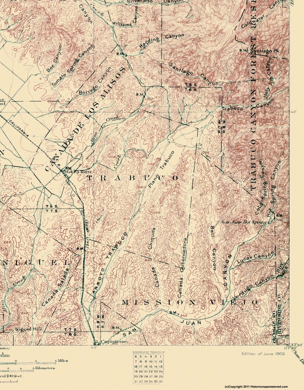 Topographical Map - Corona California Quad - USGS 1902 - 23 x 29.46 | eBay