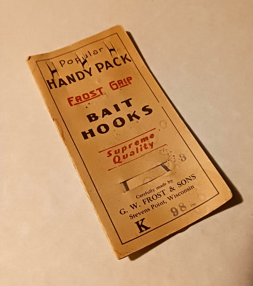 HANDY PACK FROST GRIP BAIT HOOKS (6) GW FROST & SONS WIS (D2D) | eBay