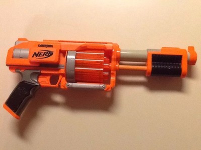 Nerf Dart Tag Gun Orange Fury Fire Blaster Revolving Pump Shooter 10 ...