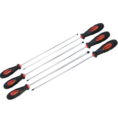 6 Pc Comfort Grip Magnetic Long Reach Screwdriver Set Extra Long ...