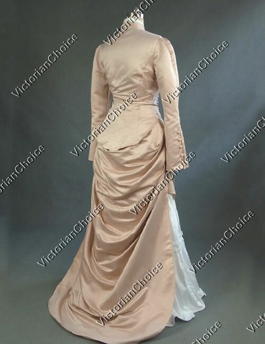 Victorian Edwardian Bustle Vintage Wedding Dress Bridal Gown Riding ...