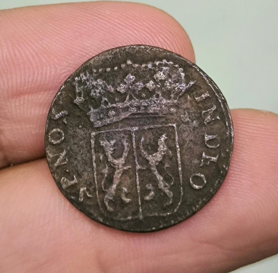 1731 Dutch Netherlands Colonial Voc Duit New York Penny Mint FOX Coin ...