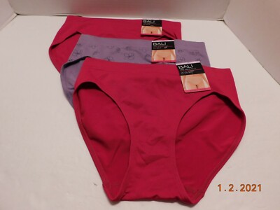 Bali 3 Pairs Hi-Cut One Smooth U Panties Sz M/6 Multi-Color 2362 NWT | eBay