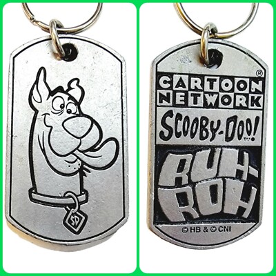 Vintage Scooby Doo Ruh Roh KeyChain Cartoon Network Silvertone Metal ...