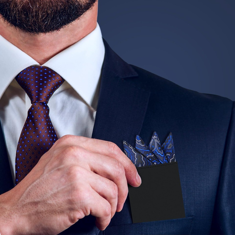 12 Pcs Pocket Squares for Men Prefolded Suit Pocket Squares on Card Masculine... | eBay