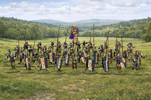 BURGUNDIAN INFANTRY ARMY 40 28mm painted historical wargames MEDIEVAL ...