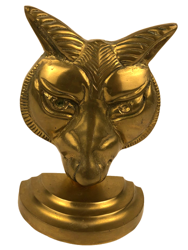 Brass Fox / Wolf Head Art on Heavy Brass Stand 6 in Tall | eBay