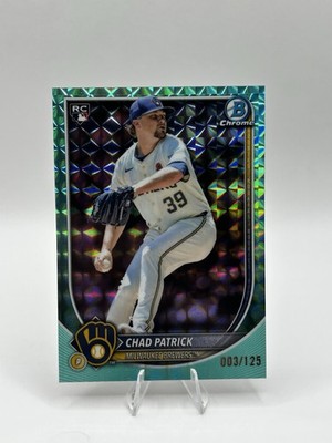2025 Bowman Chrome Chad Patrick Aqua Geometric Refractor #/125 Brewers ...