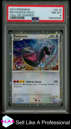 RAYQUAZA-HOLO CALL OF LEGENDS POKEMON CALL OF LEGENDS 2011 SL10 PSA 8 ...