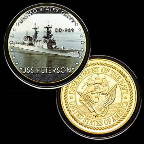 U.S. United States Navy | USS Peterson DD-969 | Gold Plated Challenge ...