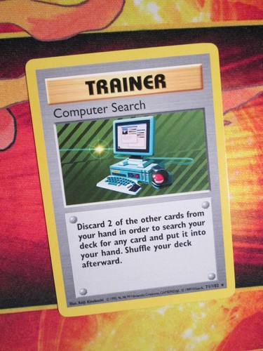 LP (Shadowless) Pokemon COMPUTER SEARCH Card BASE Set 71/102 Non-Holo ...