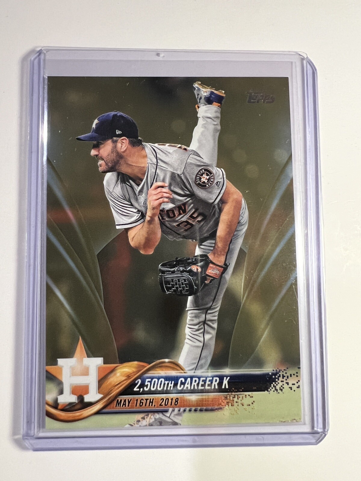 2018 Topps Update #US89 Justin Verlander "2,500th Career K" GOLD /2018 ...