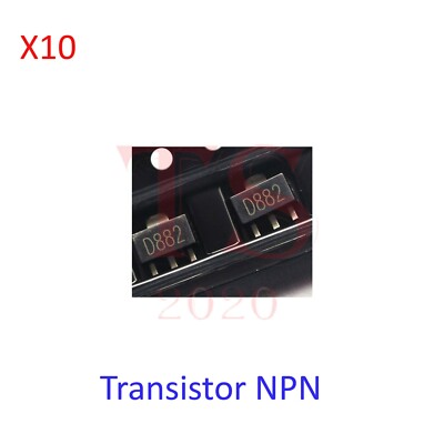 d882 2sd882 3a/30v npn sot-89 smd transistor X10 | eBay