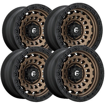 (Set of 4) Fuel D634 Zephyr 17x9 5x5" -12mm Bronze Wheels Rims 17" Inch ...