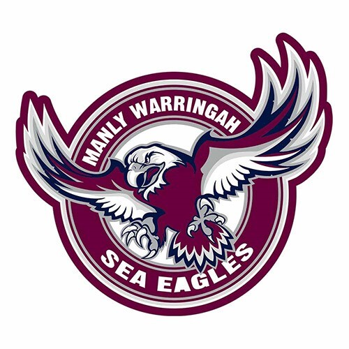 Official NRL Sticker Manly Sea Eagles 18cm(H) x 19cm(W) - Tracked ...