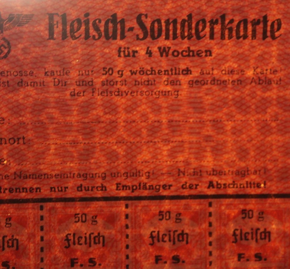 Special Food Rations card coupon (meat) - WWII 1939-1945 Germany - K37 ...