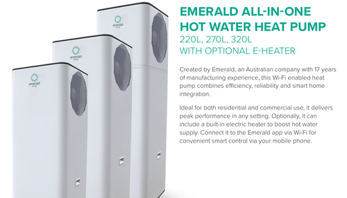 Emerald 270 Litre Heat Pump Hot Water System 5-year warranty HP-EE-HWS-A1-270E | eBay Australia