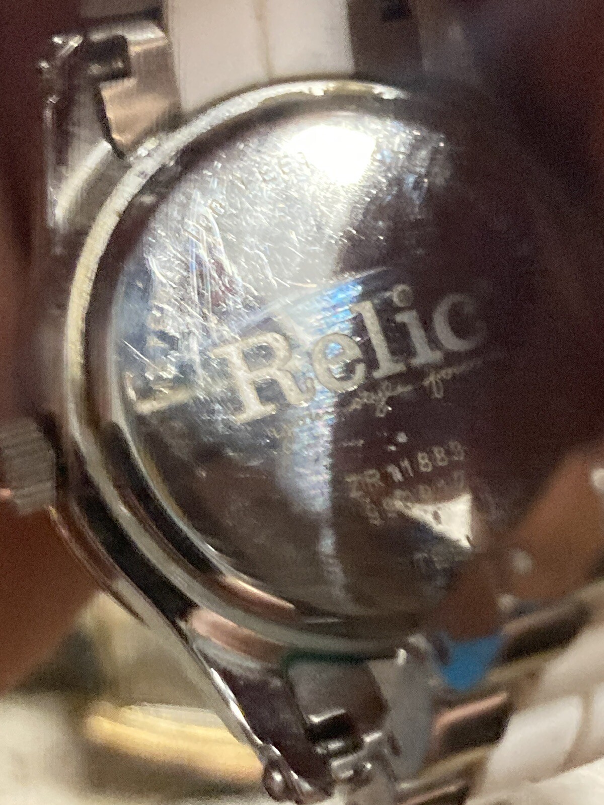 Women’s Relic ZR11883 Pink Mother Of Pearl Wrist Watch With White ...