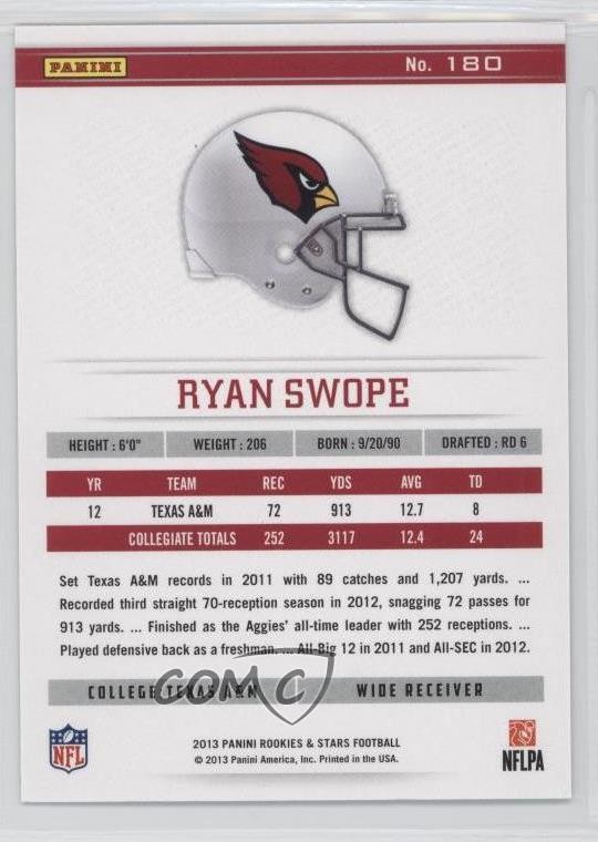 2013 Panini Rookies & Stars Longevity Rookie Ruby Ryan Swope #180 RC | eBay