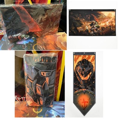 Doom The Dark Ages Doom Slayer + Battle Wall Banner Flag Tapestry Set ...
