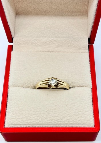 VINTAGE GENTS MENS DIAMOND SIGNET RING 9CT GOLD HALLMARK LONDON ...