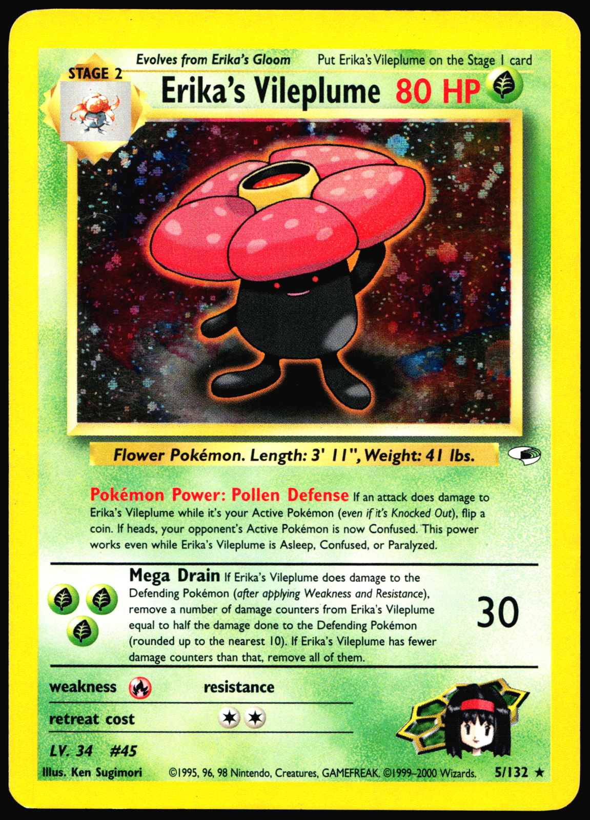 Erika's Vileplume Gym Heroes #005/132 Holo Rare Pokemon Card R1-X137 | eBay