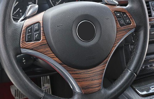 Steering Wheel 2005-12 For BMW 3 Series Brown Wood Grain Border Strip ...