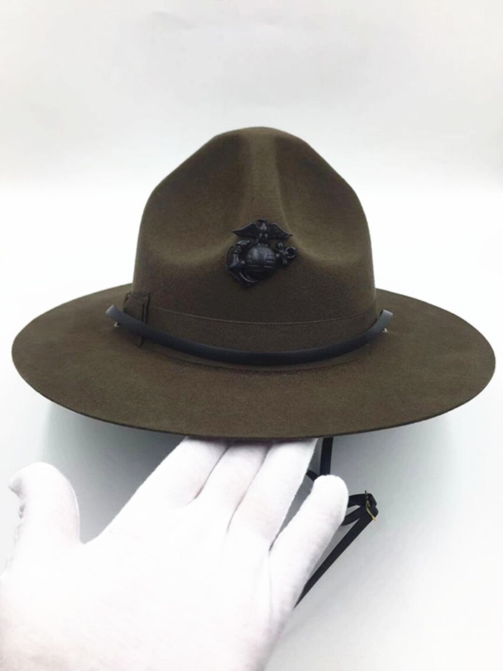 American USMC Hat Wool With Badge Outdoor Accessories Navy Marine Corps ...