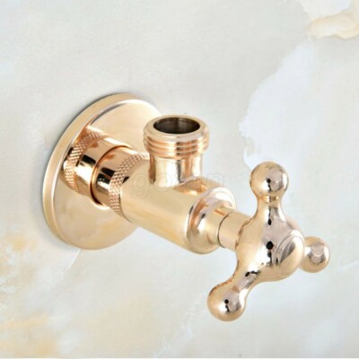 1 pcs Gold Color Brass Bathroom Angle Valve 1/2" Toilet Water Stop ...