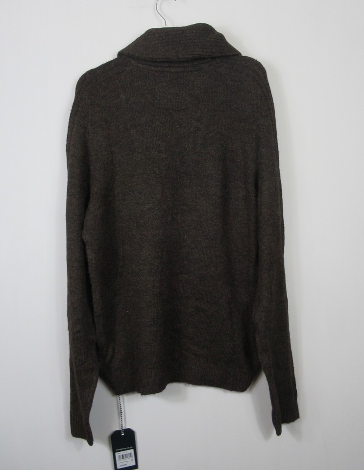 Weird Fish Mens Graham Eco Shawl Collar Jumper Brown RRP £55.00 Size S ...