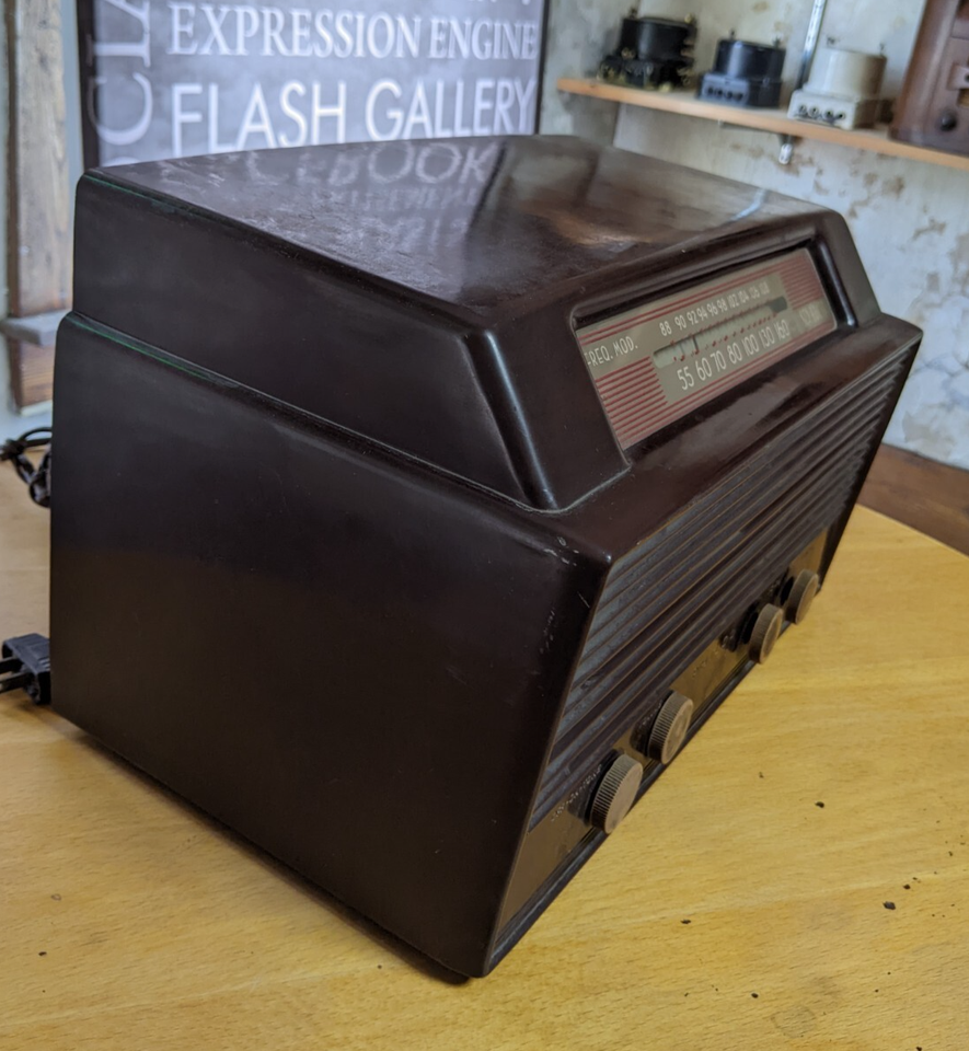 Vintage Philco AM/FM Tube Radio 49-906 Brown Bakelite Cabinet AC or DC ...
