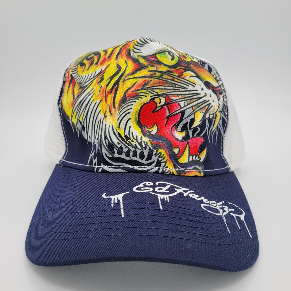 Ed Hardy Hat Snapback Baseball Cap Mesh Back Throwback Y2K 2000s Tiger ...