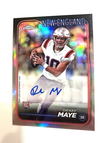 2024 Topps Chrome Rookie Autograph Refractor Drake Maye RC New England ...