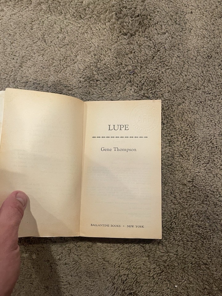 Lupe - Gene Thompson - 1978 Ballantine Books Vintage Horror ...