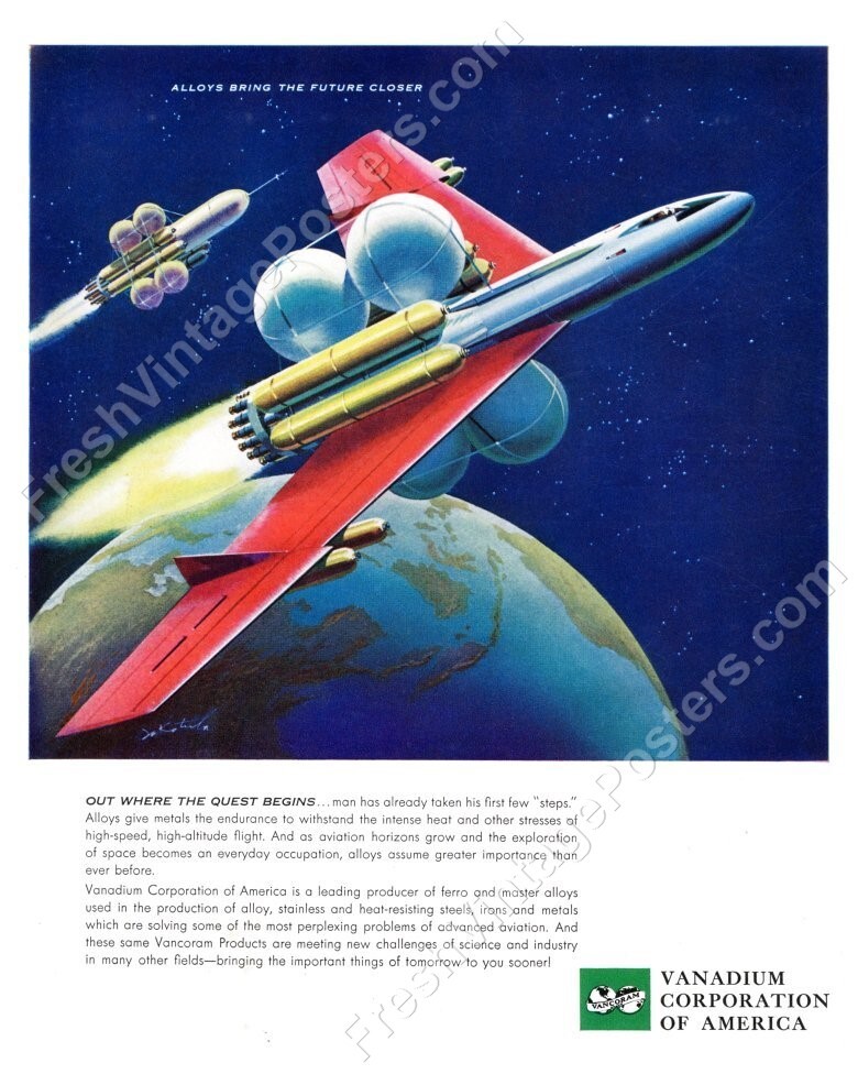 Future Spacecraft Designs 1950s Sci Fi Future Outer Space Rocket