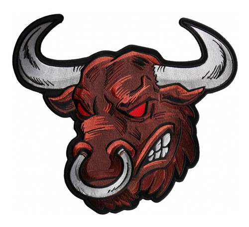 Large Angry Bull With Nose Ring Embroidered Biker Patch | eBay