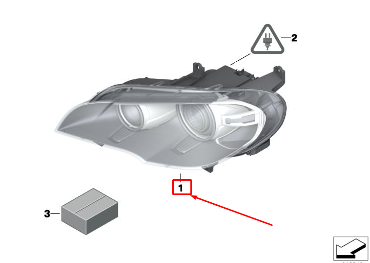 BMW X5 E70 Scheinwerfer vorne rechts LHD 63117240792 7240792 NEU ...