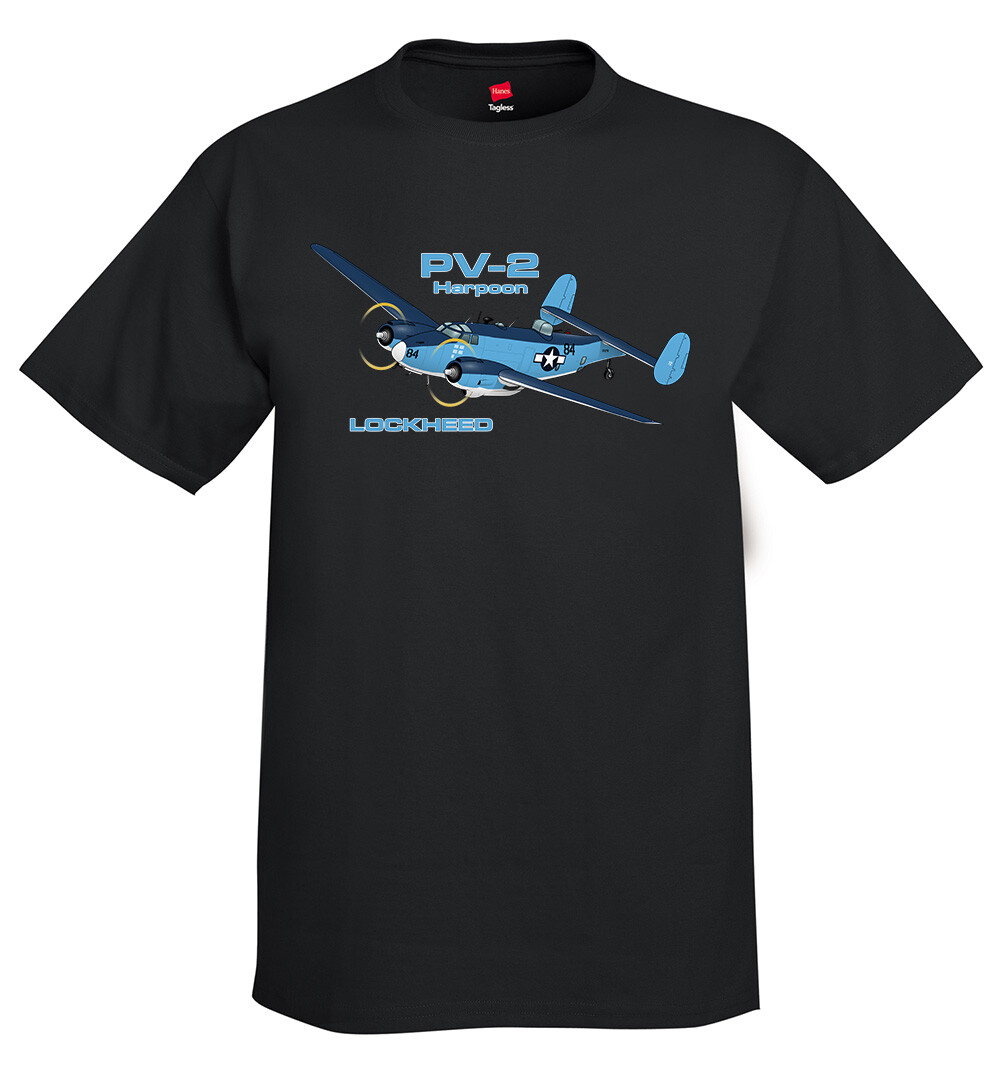 Lockheed Harpoon PV-2 (Blue) Airplane T-Shirt - Personalized w/ Your N ...
