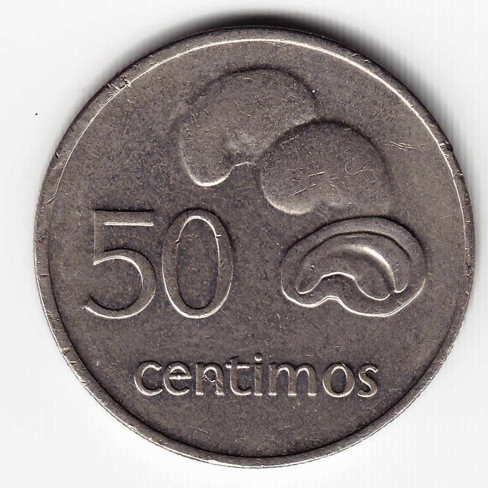 MOZAMBIQUE 50 c 1975 KM95 Cu-Ni 1-yr type S.Machel Scratched obv ...