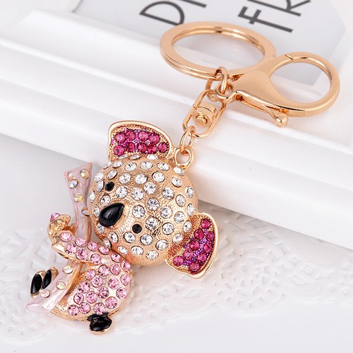 Cute Koala Blue/Pink Crystal Keychain Women's Handbag Pendant Key Ring ...