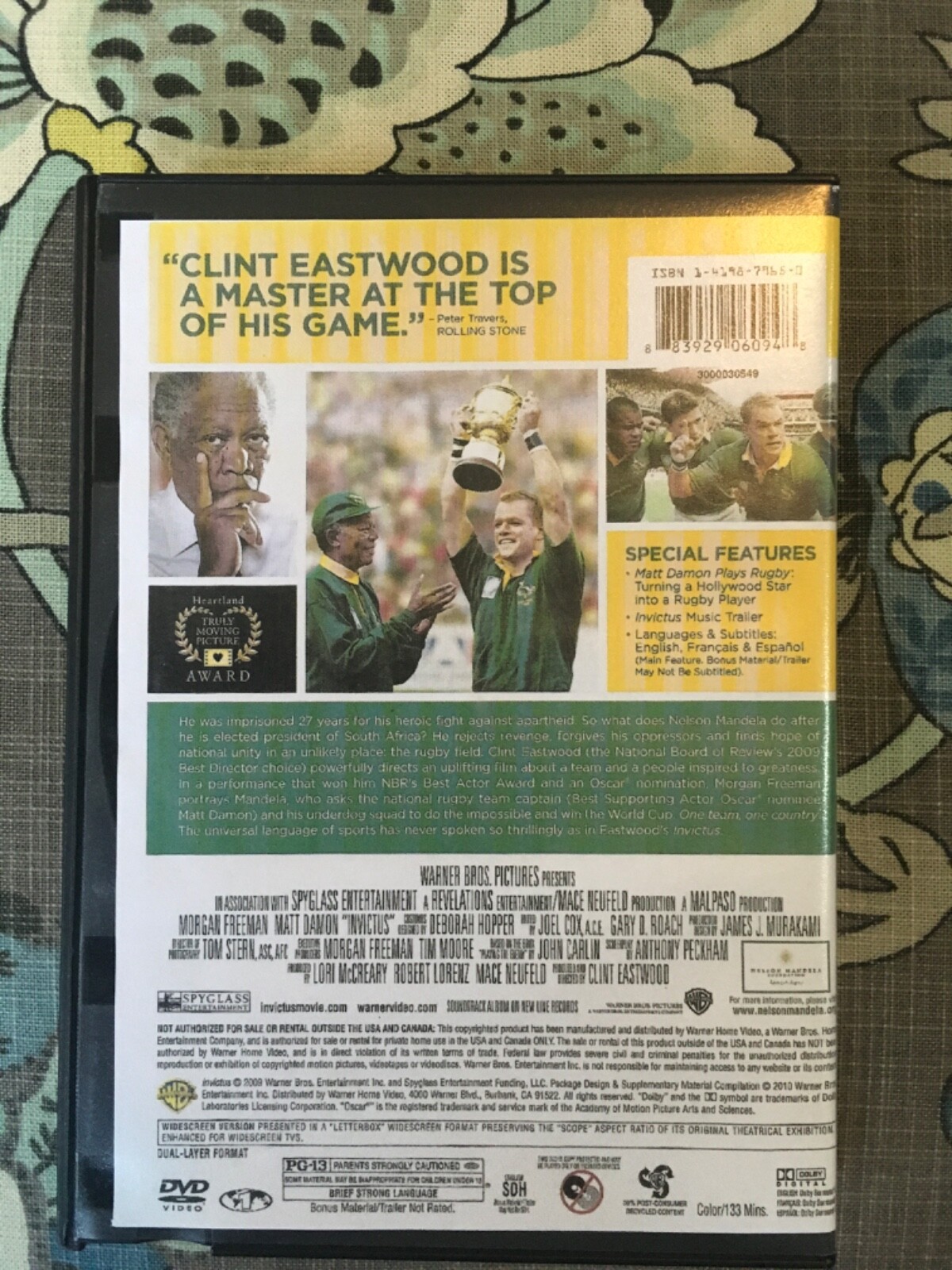 Invictus (DVD 2010, Widescreen) 2009 Film Morgan Freeman Matt Damon ...