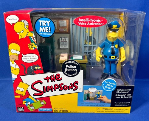 POLICE STATION PLAYSET Simpsons WOS Interactive OFFICER EDDIE Figure ...