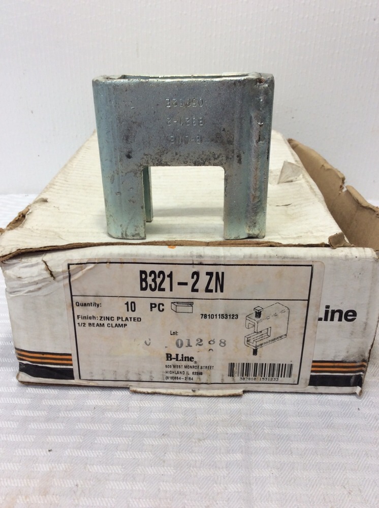 Cooper B-Line B321-2ZN Zinc Plated 1/2" Beam Clamp Lot of 10 | eBay