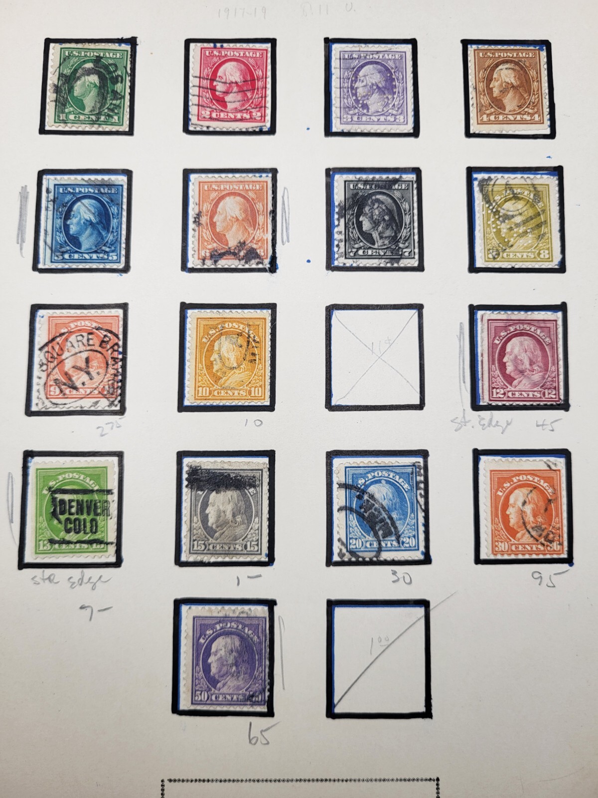 Old 1893-1936 US Postage Stamps Errors Offset Stamp Collection Book ...
