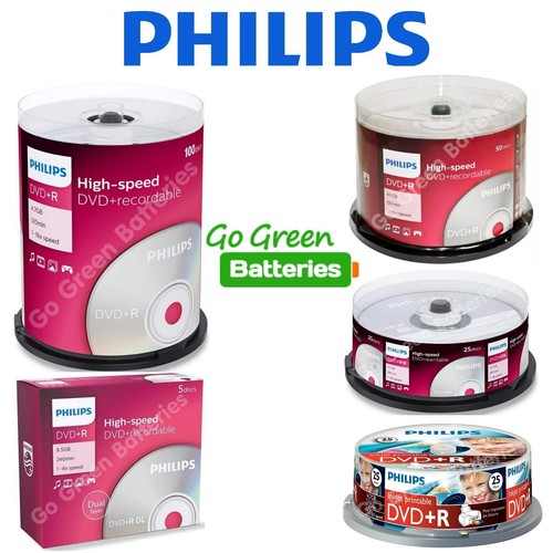 Philips DVD+R DL DVD+RW Blank Recordable Rewritable Discs 5/10/25/50 ...