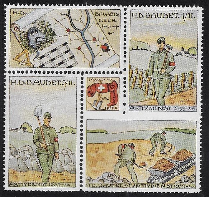 Switzerland Soldier stamp:HD Baud Construction, BAU #9a VAR: HDBau.II ...